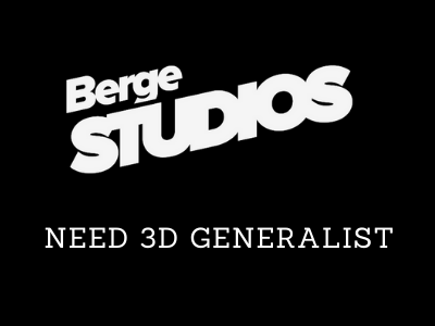 3D Generalist required at Berge Studio - Unreal Engine, CAD-prep