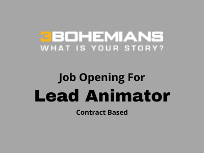 Lead Animator required at 3Bohemians Studios - Motion Builder