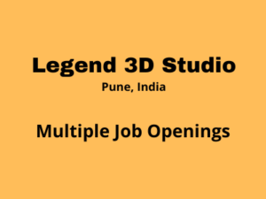 Legend 3D Studio: Multiple job openings - Lighting, Compositing
