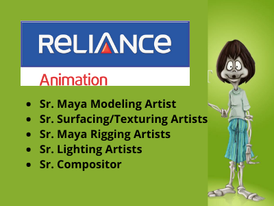 Positions available for 3D Artists at Reliance Animation - Maya
