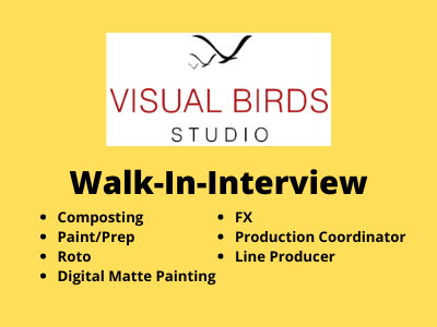 Walk-In-Interview at Visual Birds Studio - Compositing, Paint. FX