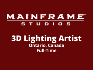 3D Lighting Artist required at Mainframe Studios - Maya, Nuke