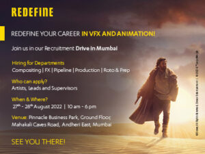 Latest job openings at ReDefine: Recruitment drive for 3D and VFX