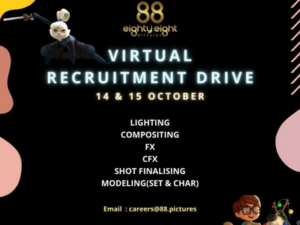 88 Pictures organising Virtual Recruitment Drive - Lighting, FX,CFX