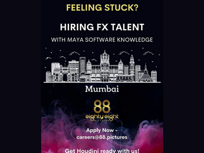 88 Pictures hiring Experienced FX Artists - Houdini, Maya