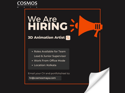Cosmos Maya hiring 3D Animation Artists - Kolkata, West Bengal
