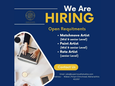 SupernovaFX Studios multiple job openings - Matchmove, Roto