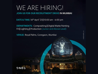 Join for DNEG Recruitment Drive at Mumbai - Compositing, FX,
