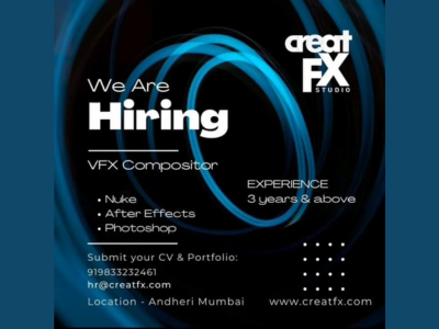 VFX Compositor required at CreatFX Studio - Nuke, After Effects