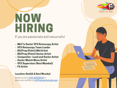 Multiple job hirings at Frame X VFX Studio - Navi Mumbai & Nashik