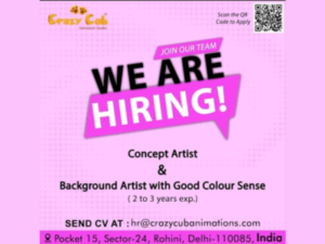 Hiring is open at Crazy Cub Animation Studio - Rohini Delhi