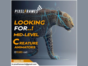 Pixelframes VFX is looking for Creature Animators - Bangalore