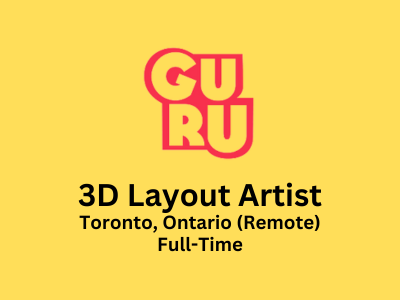 Guru Studio is looking for 3D Layout Artist - Toronto (remote)