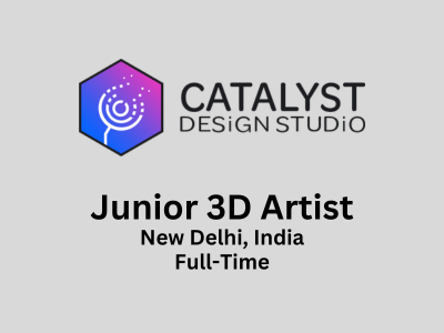 Junior 3D Artist required at Catalyst Design Studio - 3D Max, PS