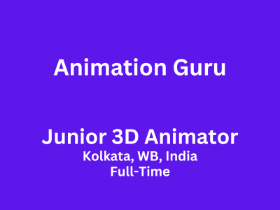 Junior 3D Animator required at Animation Guru - Maya