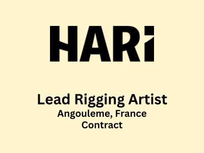 Lead Rigging Artist required at Studio Hari - Maya