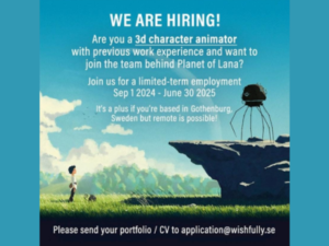 3D Character Animator required at Wishfully Studios - Sweden