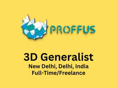 3D Generalist required at Proffus Pvt Ltd - Modelling, Texturing