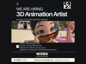 CineVisualFX is hiring for 3D Animation Artist - Maya, Unreal