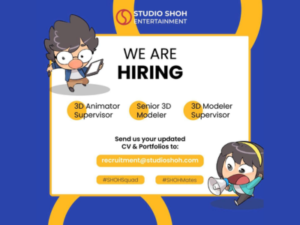 Studio SHOH Entertainment hiring open in 3D department