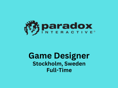 Game Designer required at Paradox Interactive - Stockholm
