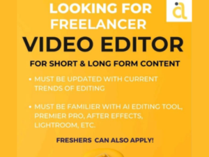 Job opening for Freelance Video Editor - Premier Pro, After Effects