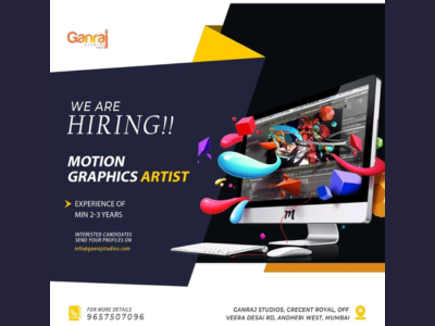 Motion Graphics Artist required at Ganraj Studios - Mumbai