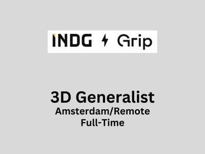 3D Generalist required at INDG | Grip - 3DsMax, Photoshop, Vray