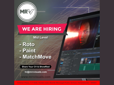 Mr.V is hiring for multiple Mid-level artists - Roto, Paint, Matchmove