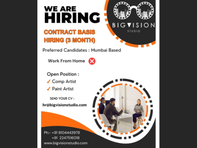 Multiple job openings at BigVisionStudio - Comp and Paint Artists