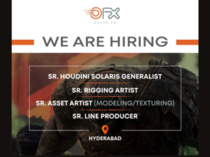 Multiple job openings at Oscar FX Studio - Houdini, Rigging, Asset