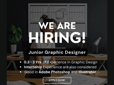 Remote job opening for Junior Graphic Designer - Photoshop
