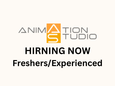 Animation Studio is hiring fresher & experienced professioanls