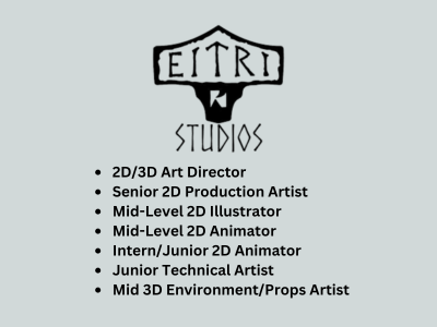 Eitri Studios is looking for talented professionals -Animator, Director